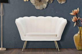 Designová pohovka Nahimana 130 cm bílá / zlatá