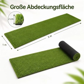 Costway 20 mm umělý trávník venkovní green s drenážním systémem v přírodním