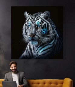Obraz na plátně - Bílý Tygr FeelHappy.cz Velikost obrazu: 100 x 100 cm