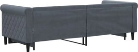 Válenda s přistýlkou tmavě šedá 80 x 200 cm samet 3197765