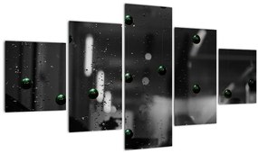 Abstraktní obraz - zelené kuličky (125x70 cm), 40 dalších rozměrů
