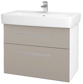 Dřevojas Koupelnová skříň Q MAX SZZ2 80 Varianta: N01 Bílá lesk / Úchytka T02 / N07 Stone