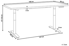 Elektricky nastavitelný psací stůl 180 x 80 cm bílý DESTINAS Beliani