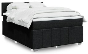 Box spring postel s matrací černá 140x200 cm textil 3289386