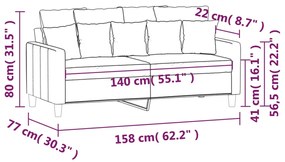 2místná pohovka žlutá 140 cm samet - Default Title