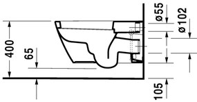 Duravit Starck 2 - závěsné WC 37,5 x 62 cm, pro Sensowash sedátka, bílé 2533590000