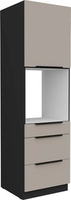 ARIA cb | vysoká skříňka 60 DPS-210 3S1F na vestavnou troubu | PREMIUM BOX | 60 cm | ANTI FINGERPRINT povrch | černá/béžová