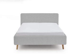 Dvoulůžková postel taupe 180 x 200 cm fleece šedá MUZZA
