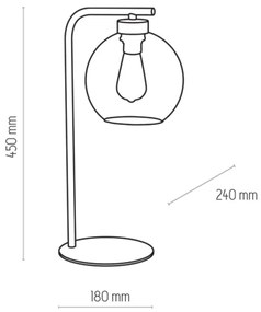 TK LIGHTING Stolní lampa - CUBUS 5102, 230V/15W/1xE27, grafit/černá
