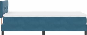 Postel s boxspringem s matrací Tmavě modrá 100 x 200 cm samet 3339156