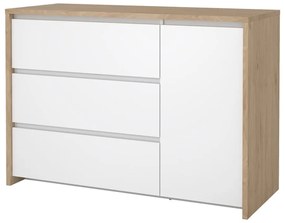 Bílá/v přírodní barvě komoda v dekoru dubu 119x84x48 cm Next – Tvilum