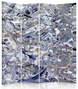 Ozdobný paraván, Mramorová mozaika - 145x170 cm, čtyřdílný, obustranný paraván 360°