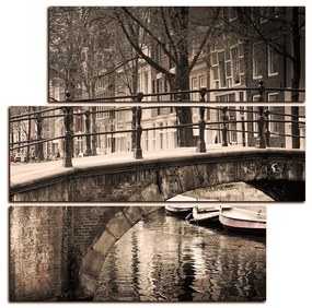 Obraz na plátně - Romantický most přes kanál - čtverec 3137FD (75x75 cm)