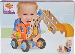 EICHHORN Dřevěná stavebnice Bagr Constructor / 90 dílků / dřevo / od 4