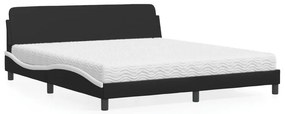 Postel s matrací Dover černá a bílá 180 x 200 cm umělá kůže 3208462