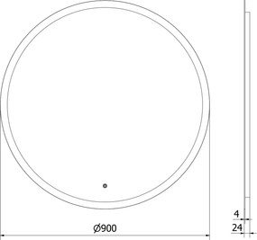 Mexen Oro koupelnové zrcadlo s podsvícením, kulaté 90 cm, LED 6000K, proti mlžení - 9824-090-090-611-00
