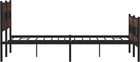 Kovový rám postele bez matrace hnědý dub 180 x 200 cm 3308478