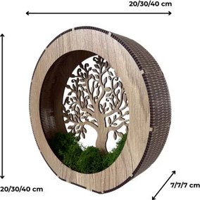 Dřevěné světlo, LED lampa Strom života s mechem | SENTOP LED0611