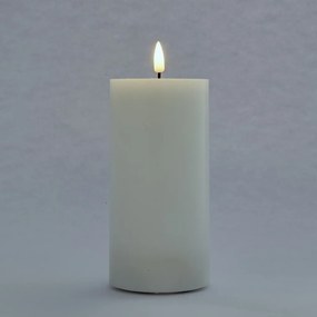 LED svíčka z pravého vosku na baterie, Ø 7,5 × 12,5 cm, bílá, 2× AA