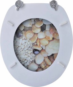 WC sedátka s víky 2 ks MDF oblázky 275918