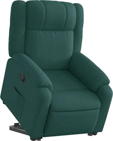 Zvedací polohovací křeslo tmavě zelené textil 3205208