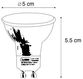 Sada 6 LED žárovek GU10 s 3stupňovým stmíváním do teplého světla 5W 380lm 2000-2700K