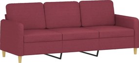 vidaXL 3dílná sedací souprava s poduškami textil [3202060] Barva: vínová červená