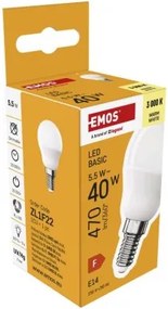 Emos lighting LED žárovka Basic Mini Globe / E14 / 5,5 W (40 W) / 470 lm / teplá bílá 1525731246