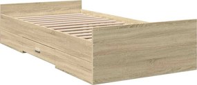 Rám postele se zásuvkami dub sonoma 75x190 cm kompozitní dřevo 3280351