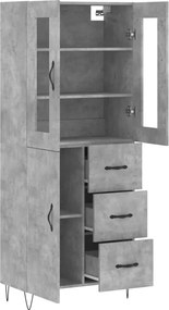 Skříň highboard betonově šedá 69,5x34x180 cm kompozitní dřevo 3198501