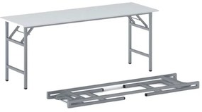 Konferenční stůl FAST READY, 170x50 cm, šedostříbrná podnož, bílá