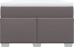 Box spring postel s matrací šedá 120x190 cm umělá kůže 3285203