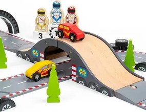 Bigjigs Rail Dřevěná autodráha závodní den / od 3 let