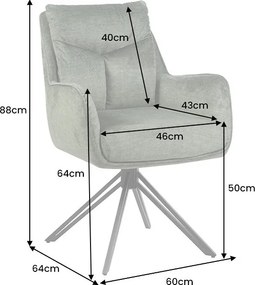 Designová otočná židle Brock zelený samet