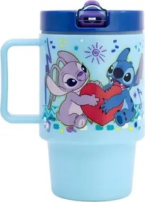 STOR Hrneček plastový s pítkem 530 ml Stitch / Dětský hrnek / Šroubova