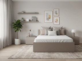 Postel SOFIA 120 x 200 cm, kašmírově béžová Rošt: S laťkovým roštem, Matrace: Matrace Sommera 18 cm