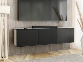 TV skříňka EDI 3 bílý + černý uzavřená TV skříňka s policí