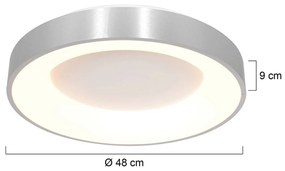 LED stropní svítidlo Ringlede 2 700 K Ø 48 cm stříbrná