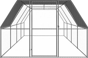 Venkovní klec pro kuřata 3 x 8 x 2 m pozinkovaná ocel 3089326