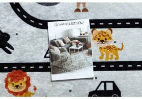 Dywany Luszczow Dětský kusový koberec JUNIOR 51490.802 pratelný  Zvířata, ulice pro děti protiskluz, šedá Rozměr koberce: 120 x 170 cm