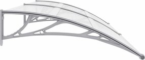 Vchodová stříška šedá a průhledná 240 x 75 cm polykarbonát 144821