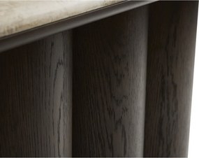 Konzolový stolek s mramorovou deskou v tmavě přírodní barvě 38x120 cm Piazze – Unique Furniture