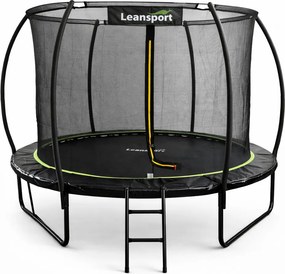 LEAN Sport Zahradní trampolína LEAN s vnitřní sítí, černo-zelená, 252 cm, 8 ft