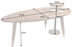 Massive home | Konferenční stolek GATSBY 110cm retro styl mango hnědá zlatá