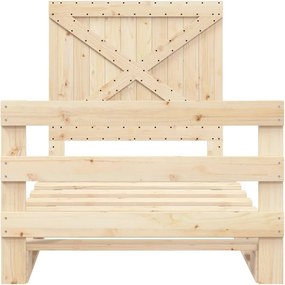 Rám postele s čelem 100 x 200 cm masivní borové dřevo 3281575