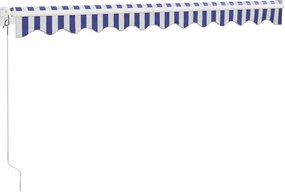 Zatahovací markýza modrá a bílá 3,5 x 2,5 m textil a hliník 3154422