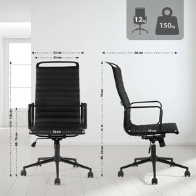 Kancelářská židle Nelson umělá kůže – černá