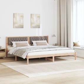 Rám postele s čelo Taupe 200 x 200 cm Masivní borové dřevo 3394236
