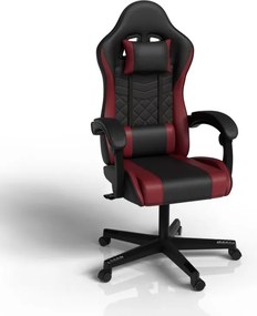 Herní a kancelářská židle k PC, černo-bordó
