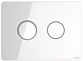 Cersanit Accento Circle, pneumatické splachovací tlačítko, bílé sklo, S97-055